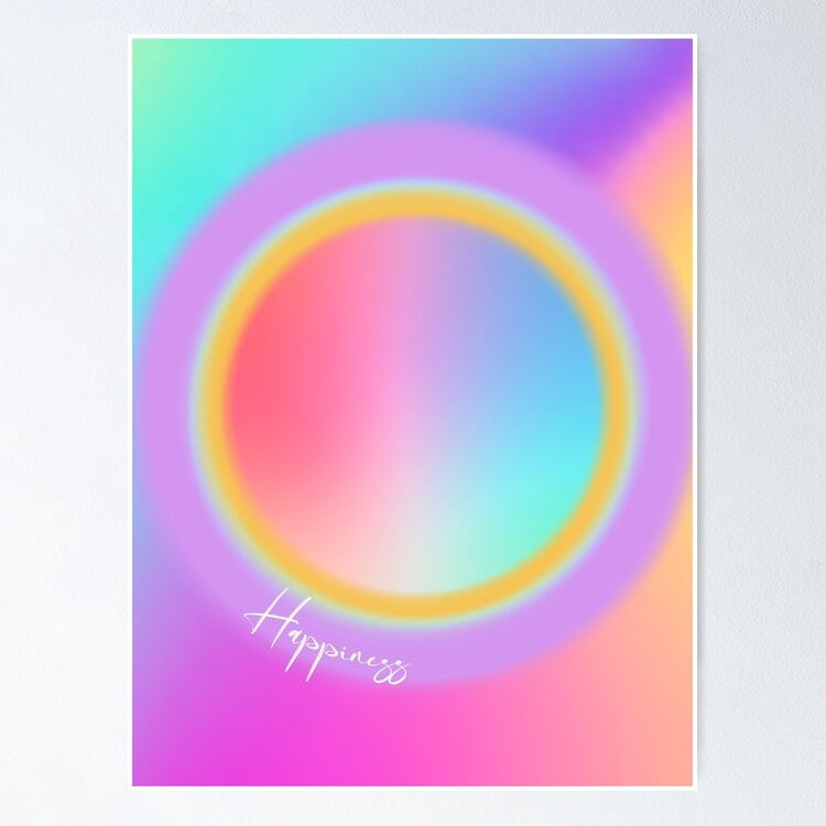 Happiness Aura Gradient Art Rainbow Colours Positivity UNFRAMED Poster ...
