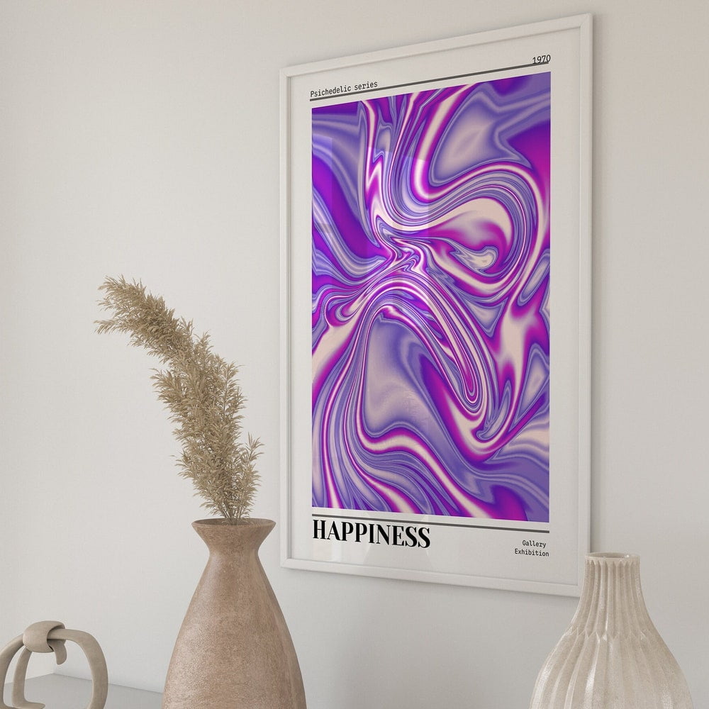 Happiness Aura Poster, Retro Gradient Poster, Affirmation Poster, Retro ...