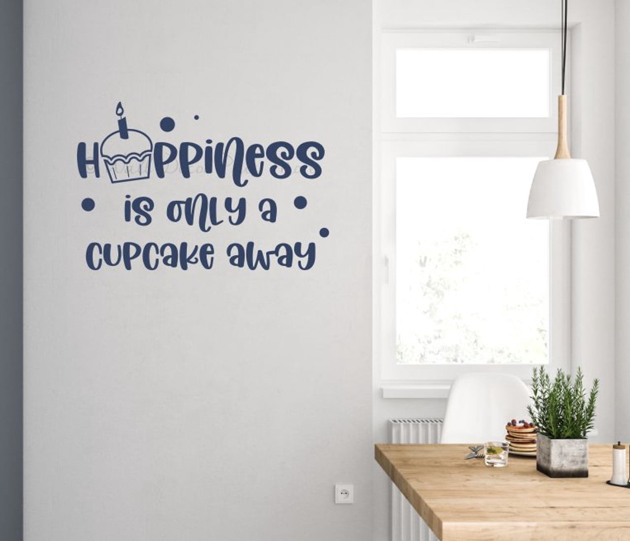 Happiness Is Only Cupcake Away Quotes Wall Decor for Cafe Dining Room ...