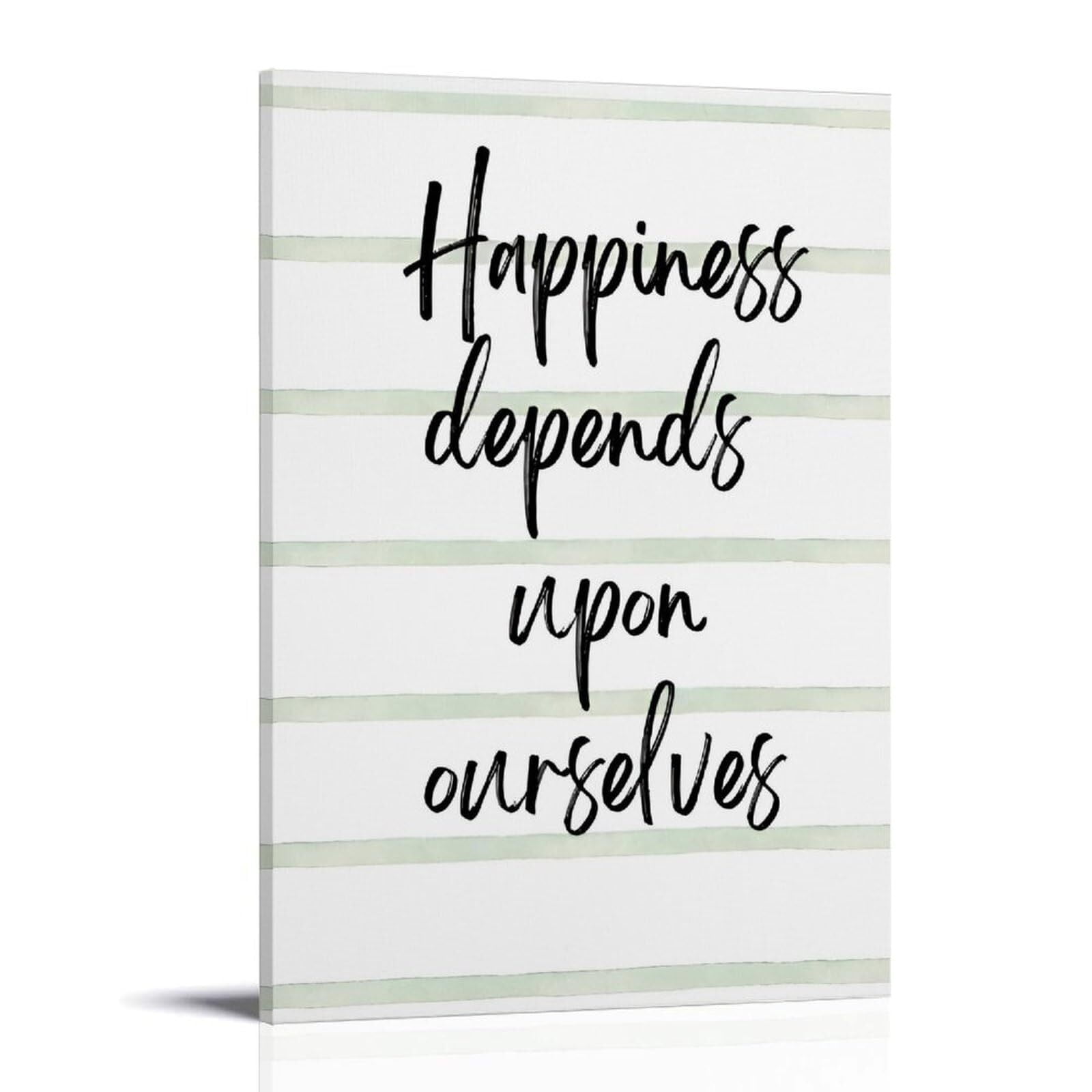 Happiness Depends Print Daily Affirmations Poster Motivational Wall Art ...