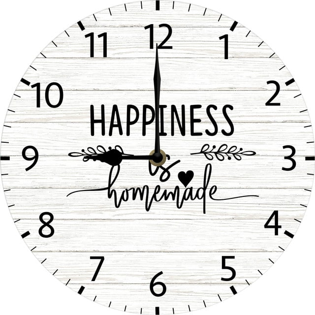 Happiness is Homemade Wall Clock for Kitchen Coffee Bar Farmhouse ...
