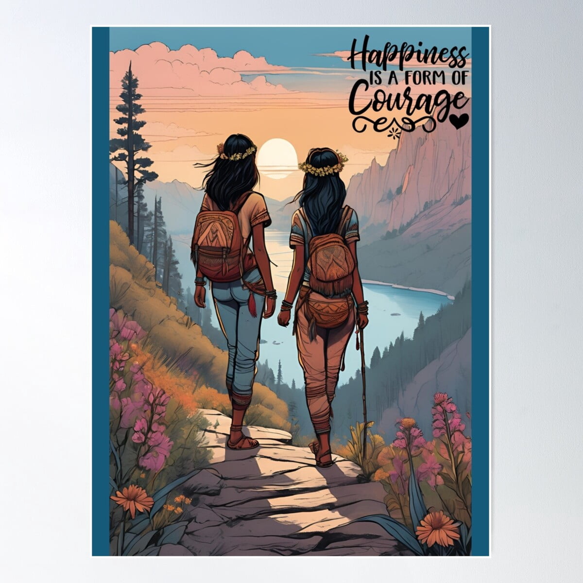 Happiness Is A Form Of Courage Poster Wall Art, Modern Wall Decor For ...