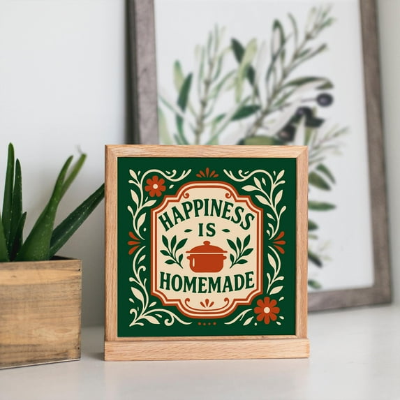 Happiness Is Homemade Kitchen Print: Green Rustic Farmhouse Decor ...