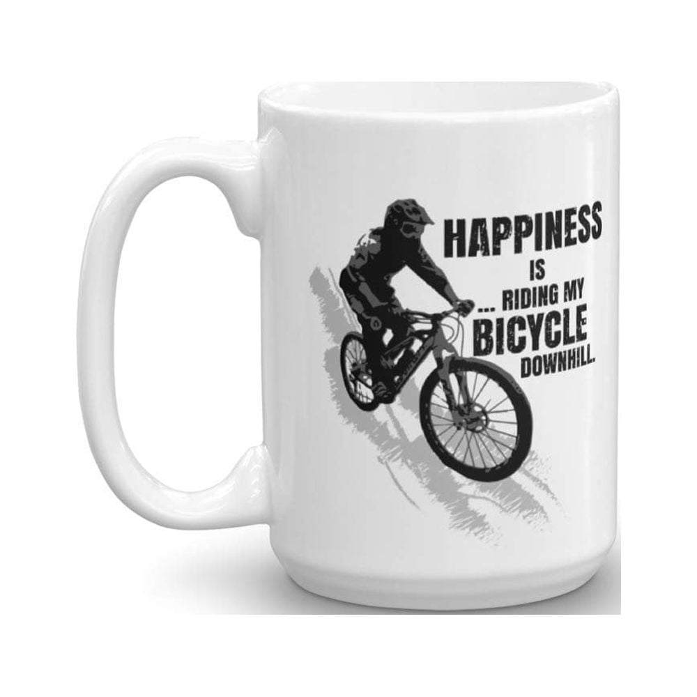 Happiness Is Riding My Bicycle Downhill Distressed Coffee & Tea Gift ...