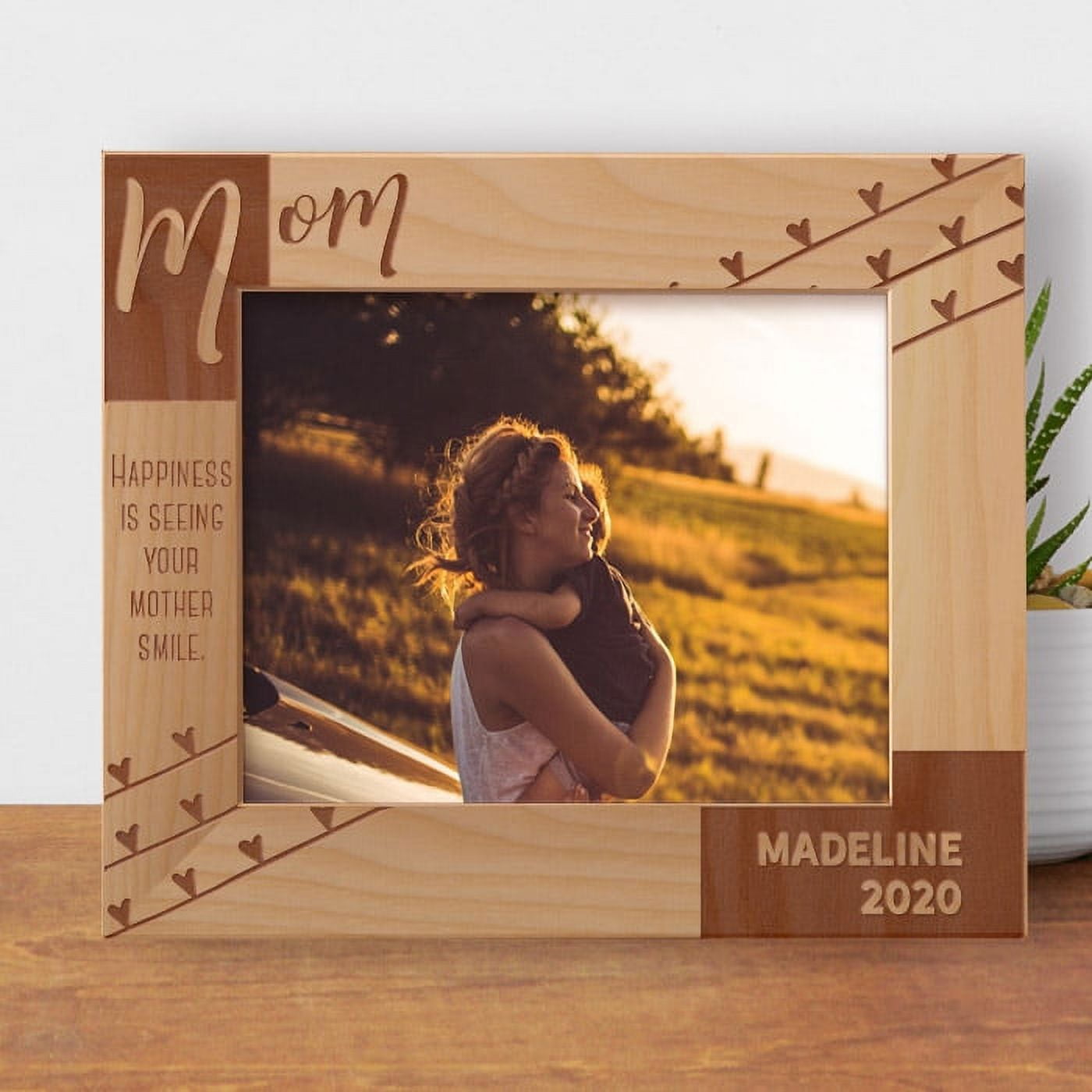 Happiness Is Seeing Your Mother Smile Personalized Wooden Frame-10" x 8 ...