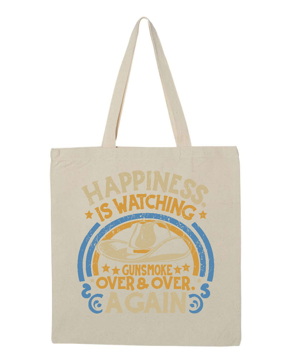Happiness Is Watching Gunsmoke Funny Classic Western TV Show Fan Tote ...