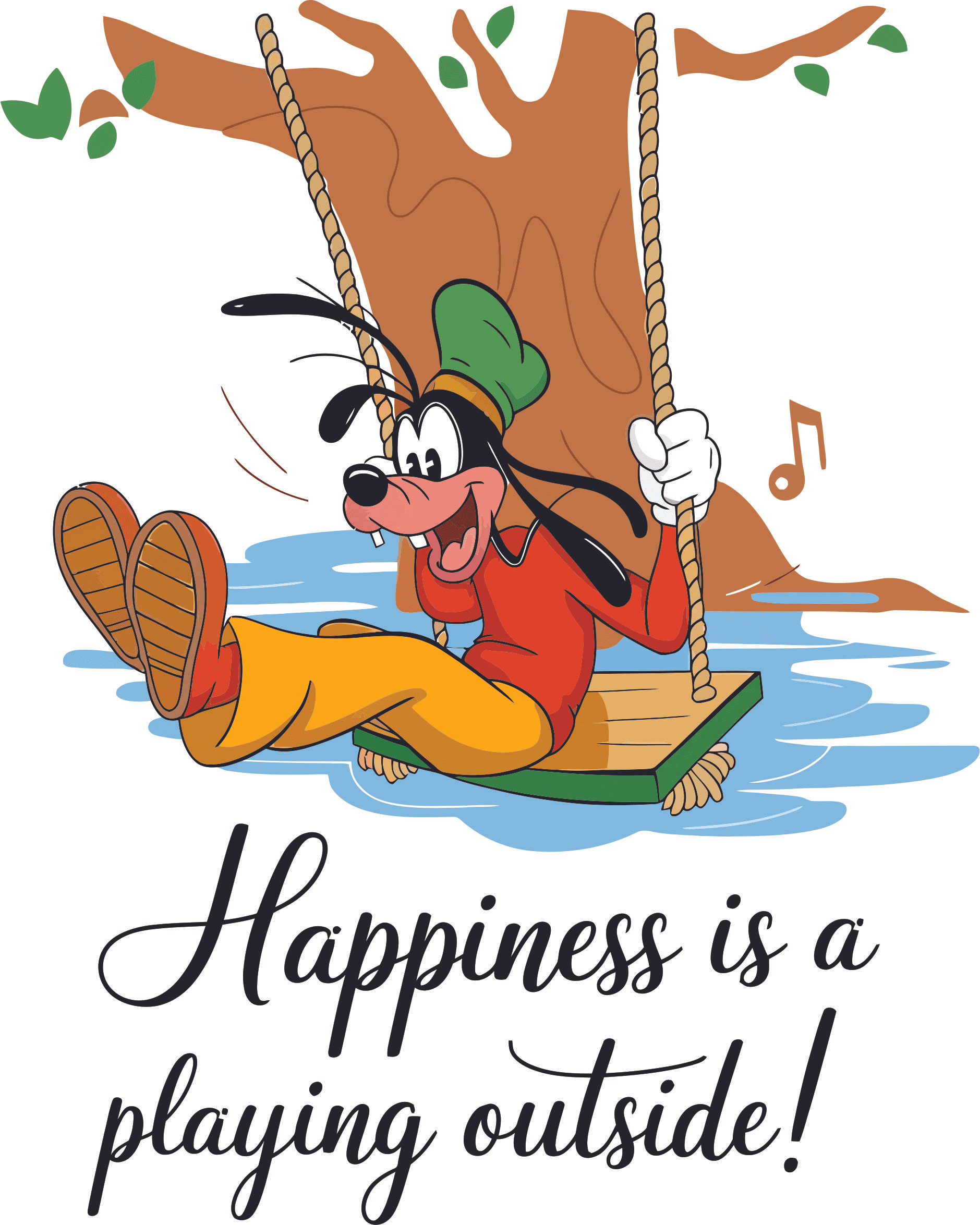 Happiness Is Playing Outside Goof Dog Cartoon Character Quotes Positive ...