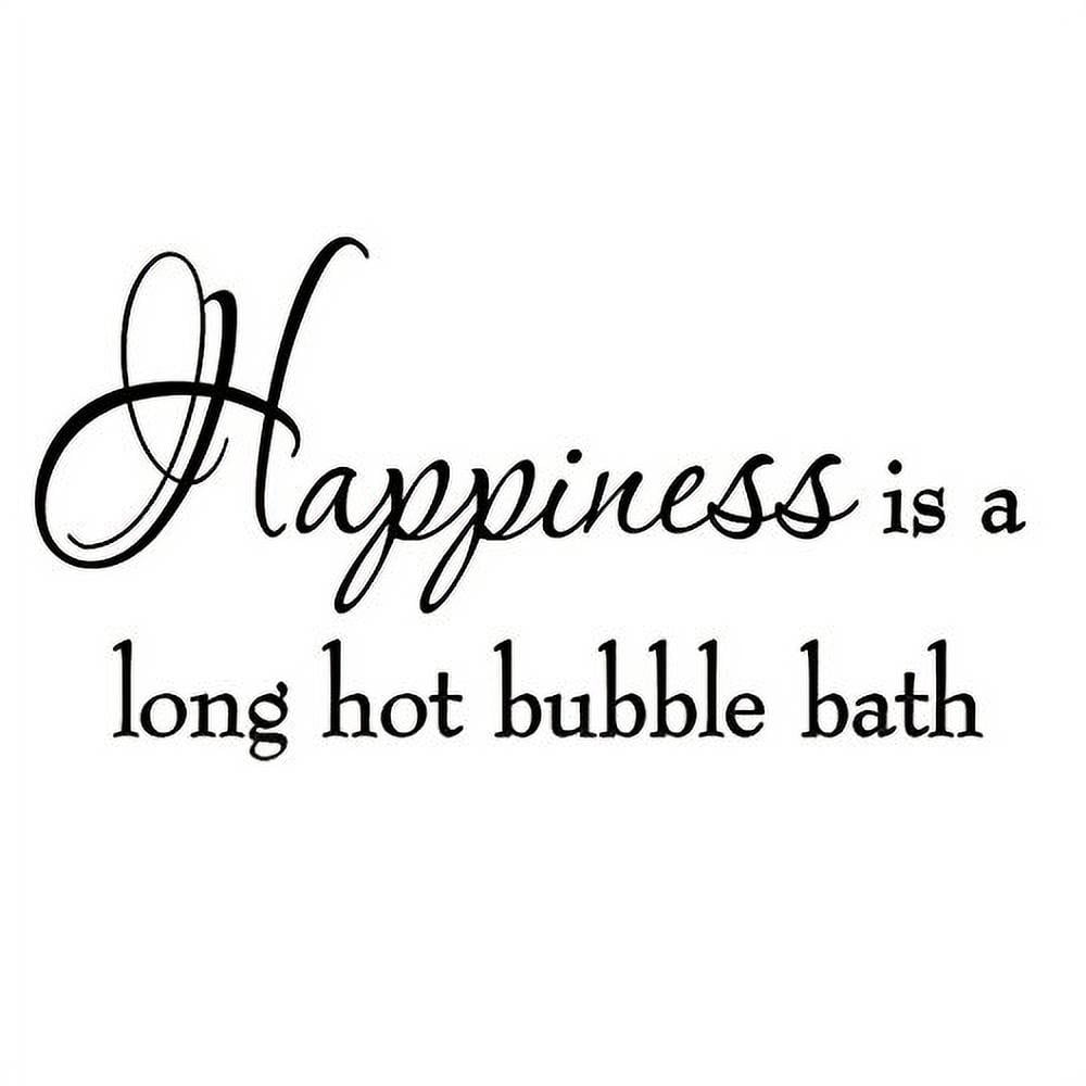 Happiness is a Long Hot Bubble Bath Wall Decal Bathroom Quotes Shower ...