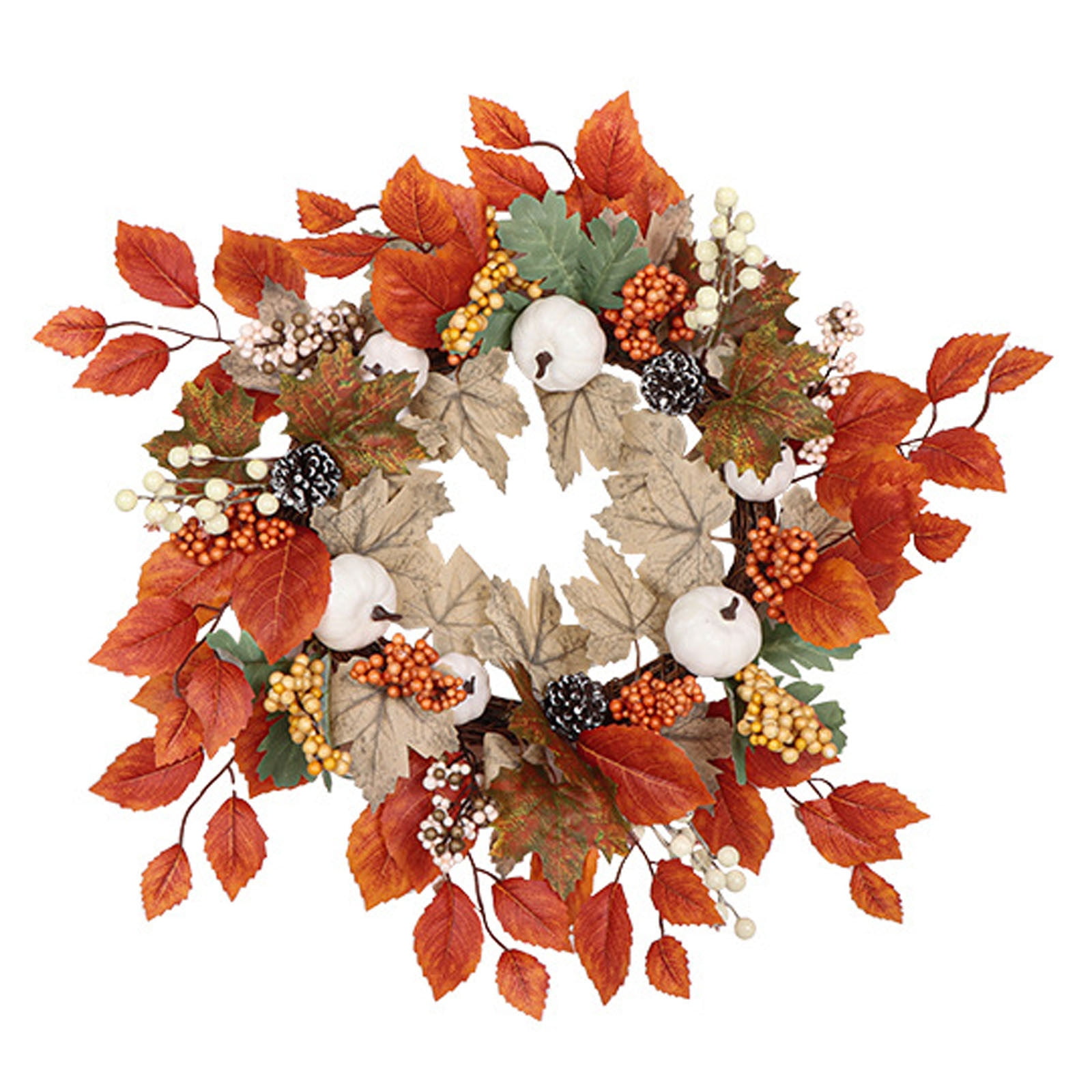 Happini Autumn Autumn Wreath Outside The Front Door With Berry Maple ...
