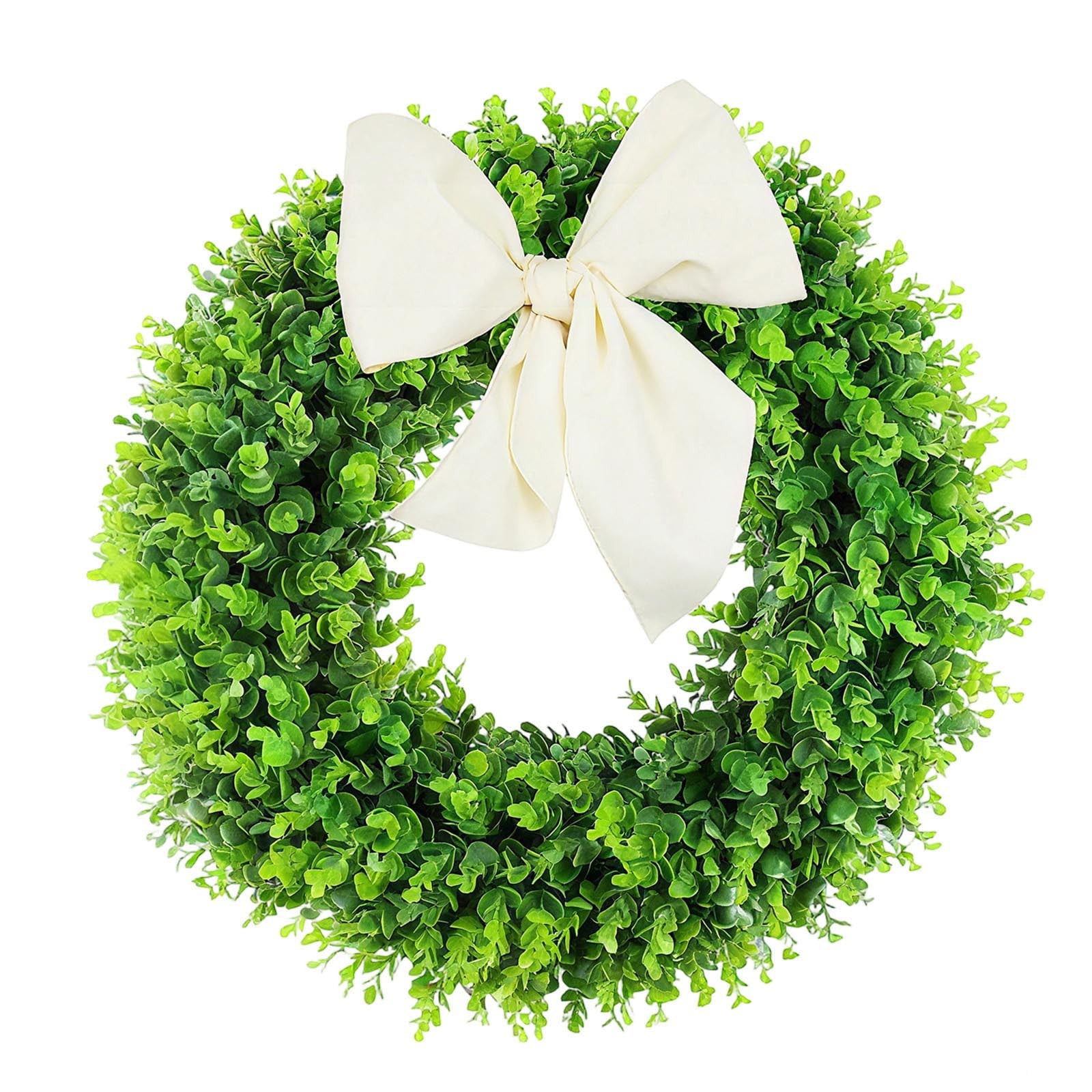 Happini Boxwood Wreath For Front Door Year Round Indoor And Outdoor Use ...