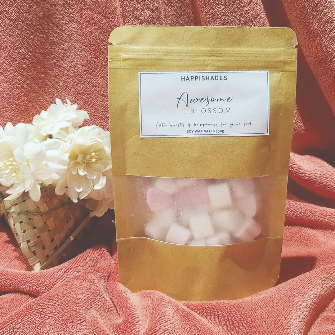 Happishades Premium Cherry Blossom Scented Wax Melts 50 Grams Natural ...