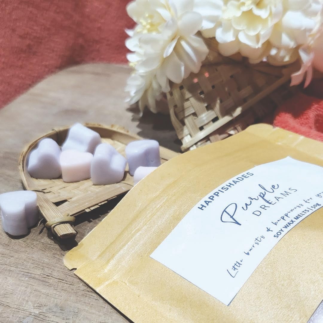 Happishades Premium Lavender Scented Wax Melts 50 Grams Natural Soy Wax ...