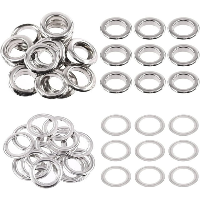 Happon 1 inch 50 Sets Metal Grommets Eyelets Kit, Stainless Steel ...