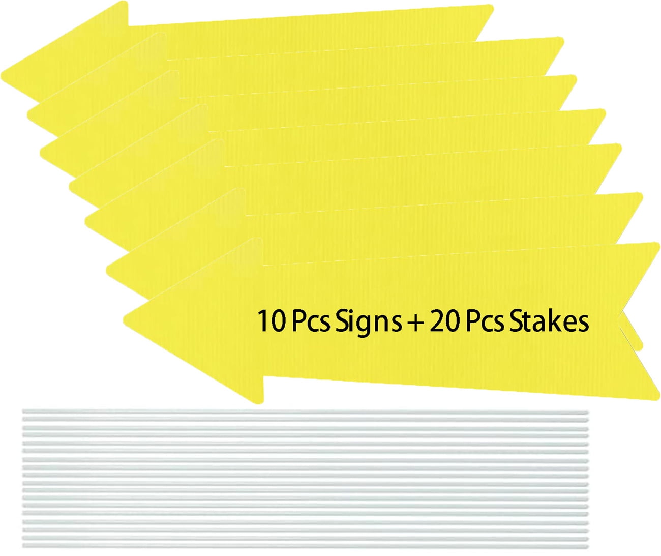 Happon 10 Pack Plastic This Way Yard Sign,Blank Arrow Signs,Birthday ...