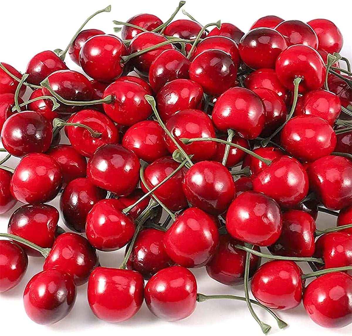 Happon 100pcs Artificial Cherries,Simulation Cherries Fruit Cherries ...