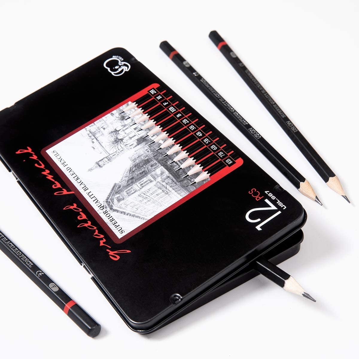 Happon 12pcs Sketch Pencil Set for Adults, Ideal for Portrait Drawing ...