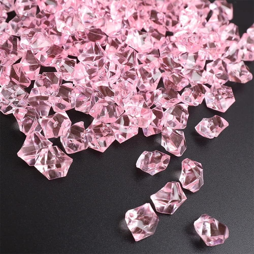 Happon 150 Pcs Pink Fake Crushed Ice Rocks, Irregular Imitation Crystal ...
