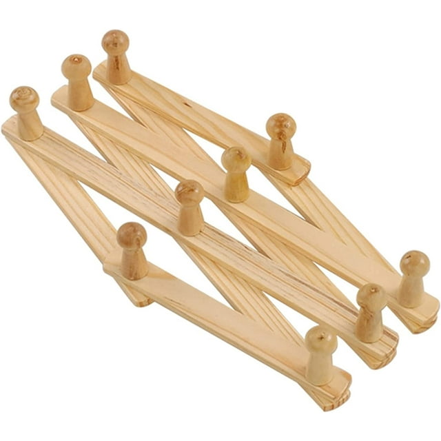 Happon 1Pc Accordion Style Wood Expandable Rack Hat, Cap, Belt ...