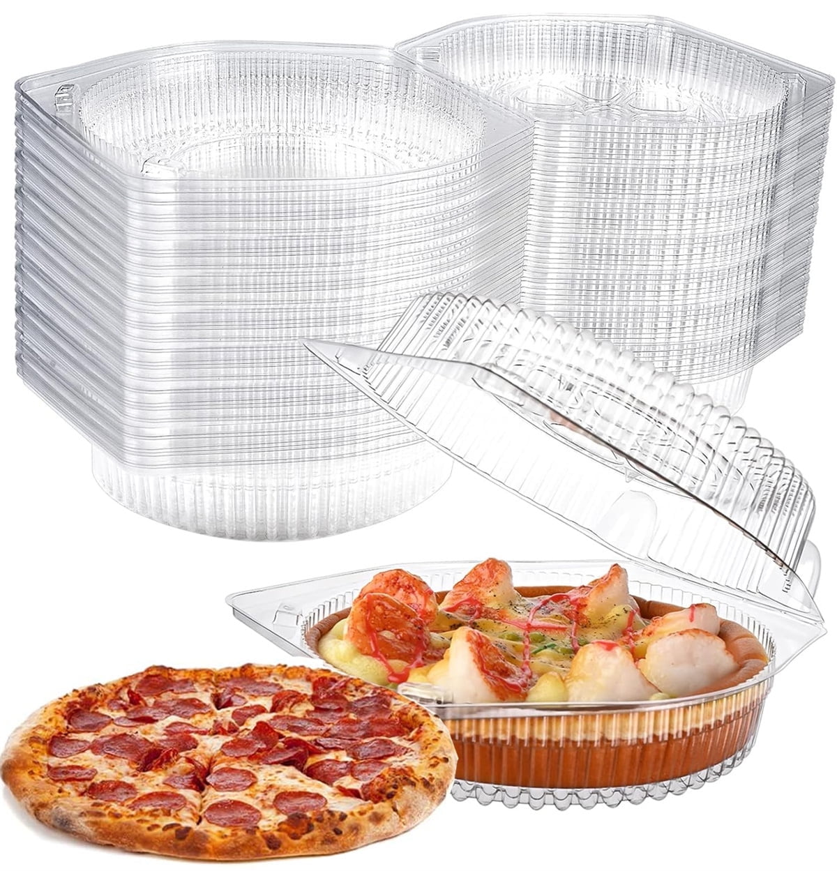 Happon 20 Pcs 6'' Plastic Disposable Pie Containers with Clear Lid ...