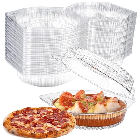 GRZJOPP 5PCS Disposable Pie Carrier with Clear Lid 11" Plastic Serving ...