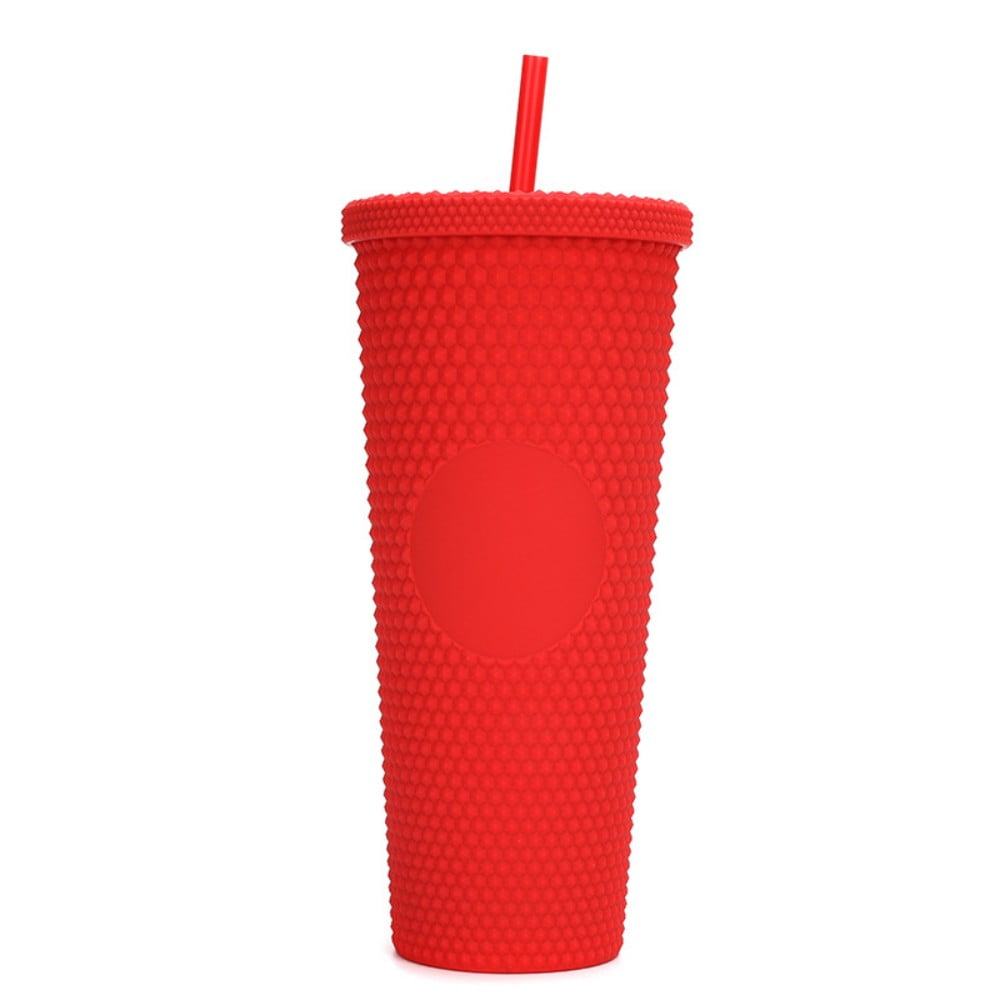 Happon 24 oz Matte Plastic Studded Cup Double Wall Studded Water ...