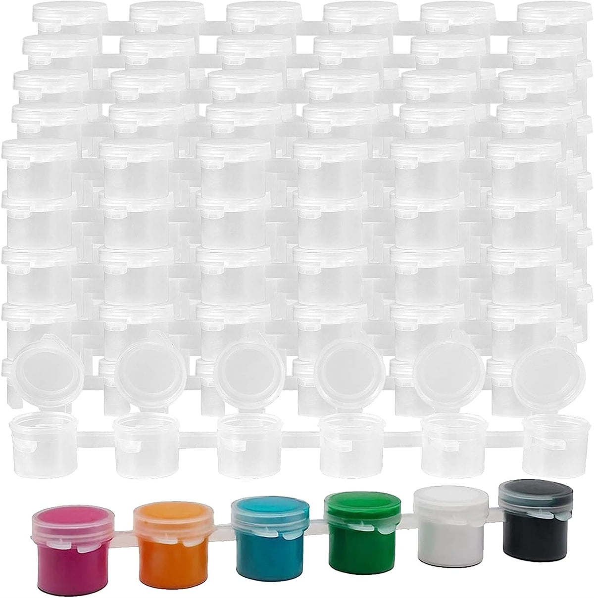 Happon 240Pcs Painting Palette Cups,Empty Paint Strips with Lids,Mini ...