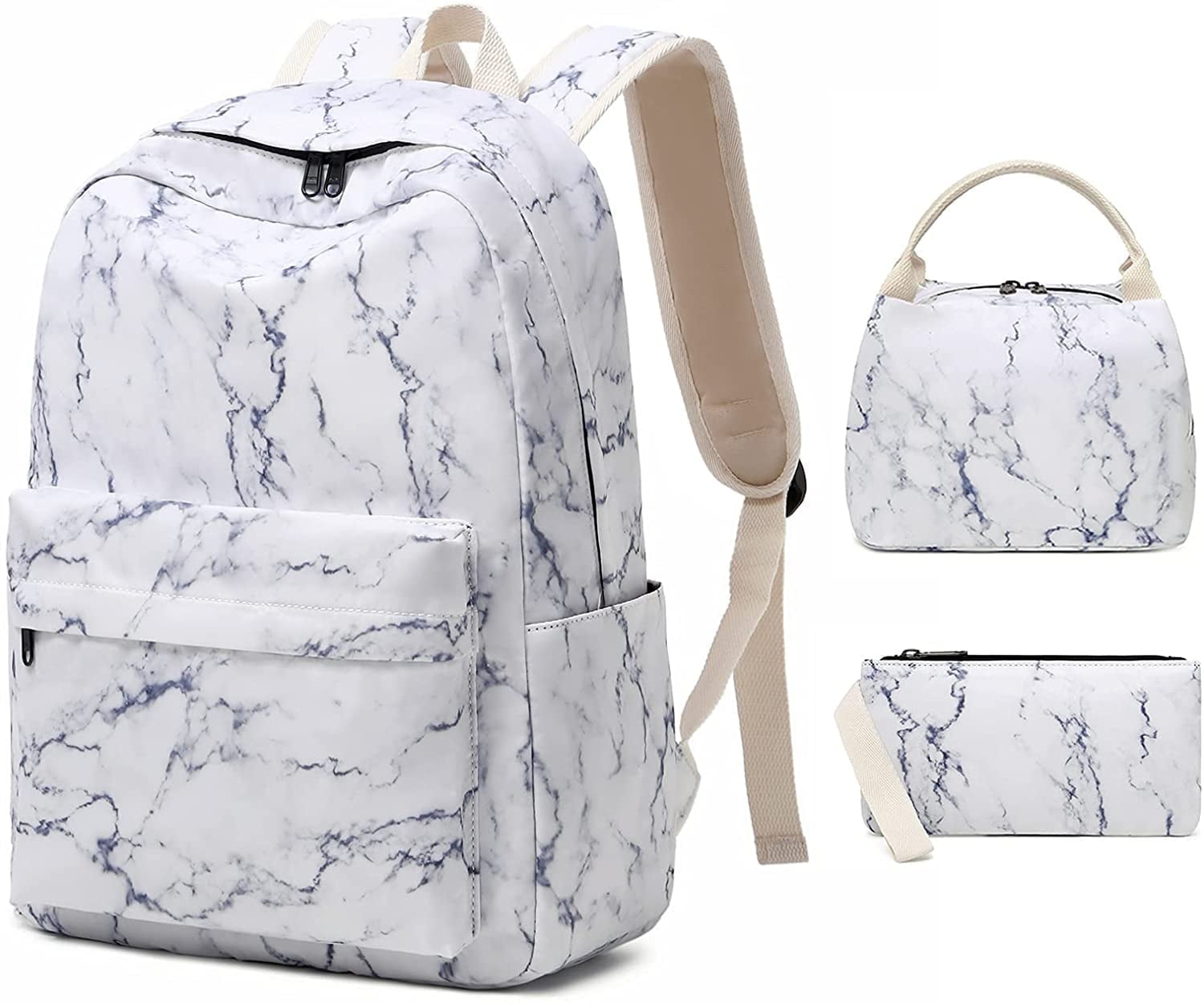 "Bexikou 3 in 1 Backpack Set for Teen Girls, Bookbag, Lunch Box, Pencil ...