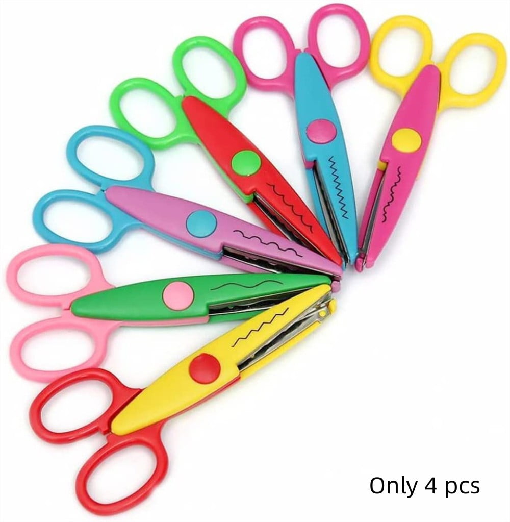 Happon 4 Pack Colorful 5" Craft Scissor Set with Decorative Edge in ...