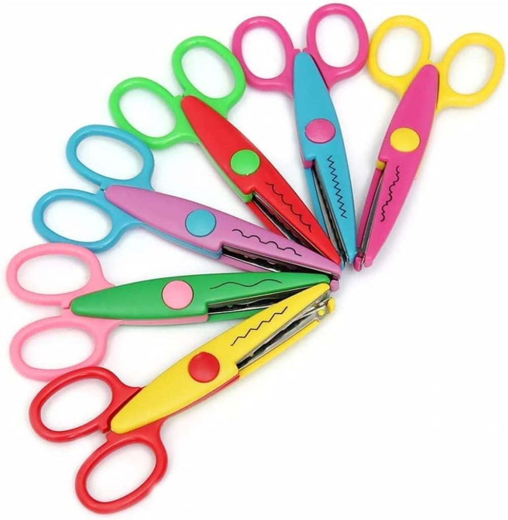 Happon 5" 6 Pcs/Set Paper Craft Scissors Various Cutting Patterns ...