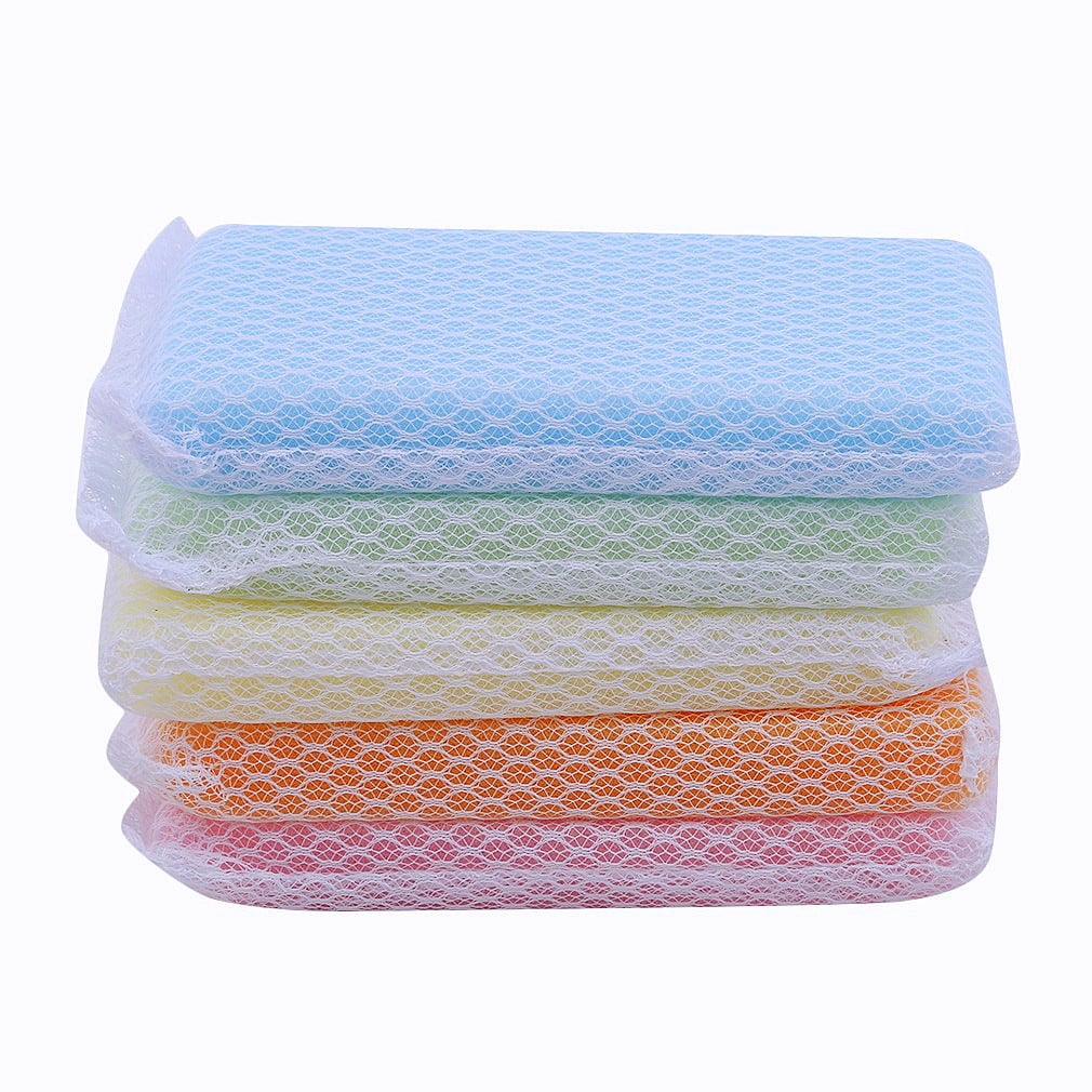 Happon 5 Pcs Scrubber Sponges with Hanger Loop Pack for Home Kitchen ...