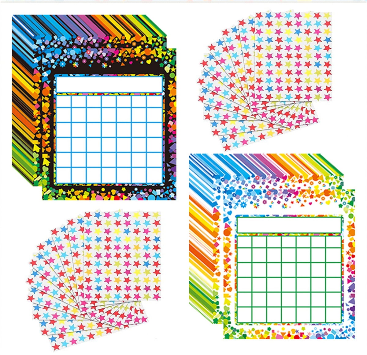 Happon 50 Sheets Reward Chart with 960 Star Stickers, Chore Supplies ...