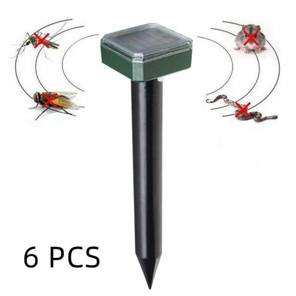 Happon 6 Pack Solar Mole Repellent Ultrasonic Gopher Deterrent Vole ...