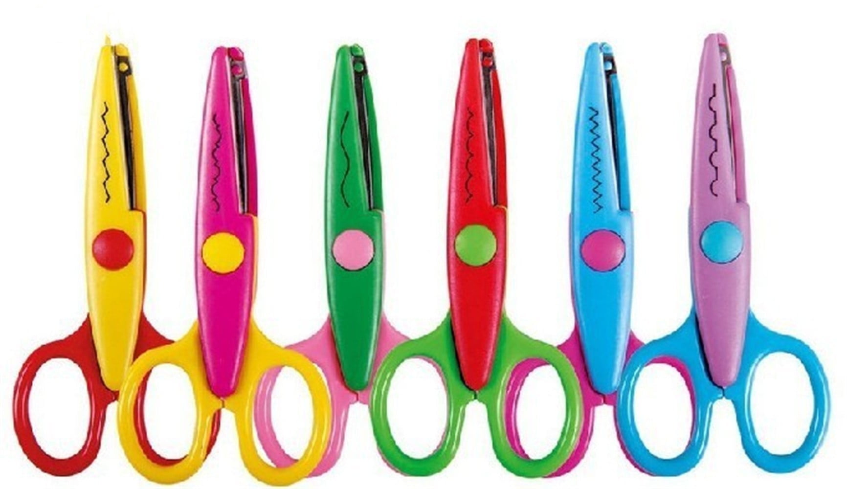 Happon 6 Pcs Plastic Safety Art Scissors Set Creative Crafts Scissors ...