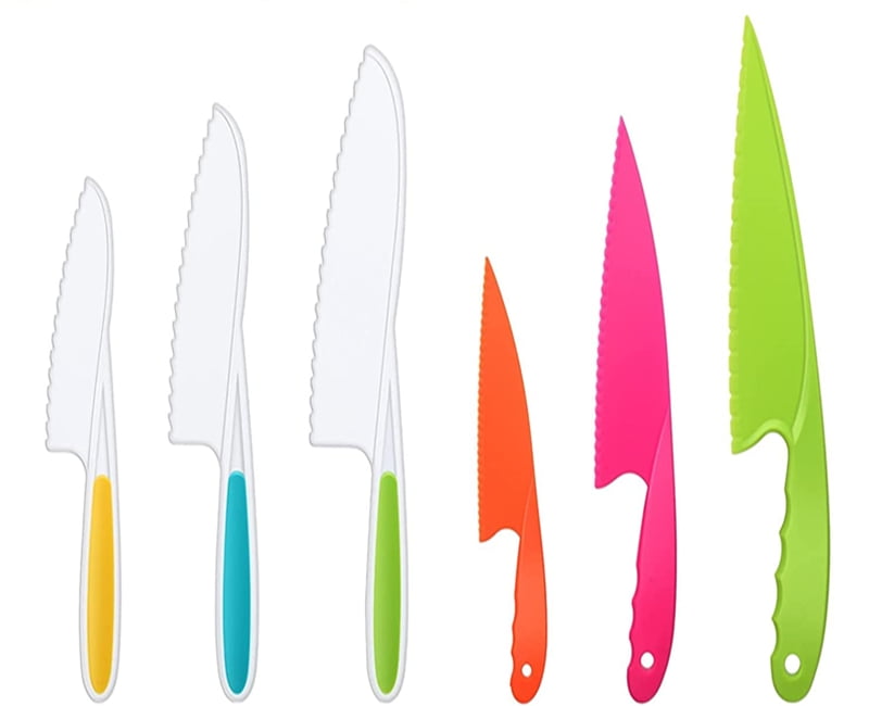 Happon 6 Pieces Kid Plastic Kitchen Knife Set, Children's Safe Cooking ...