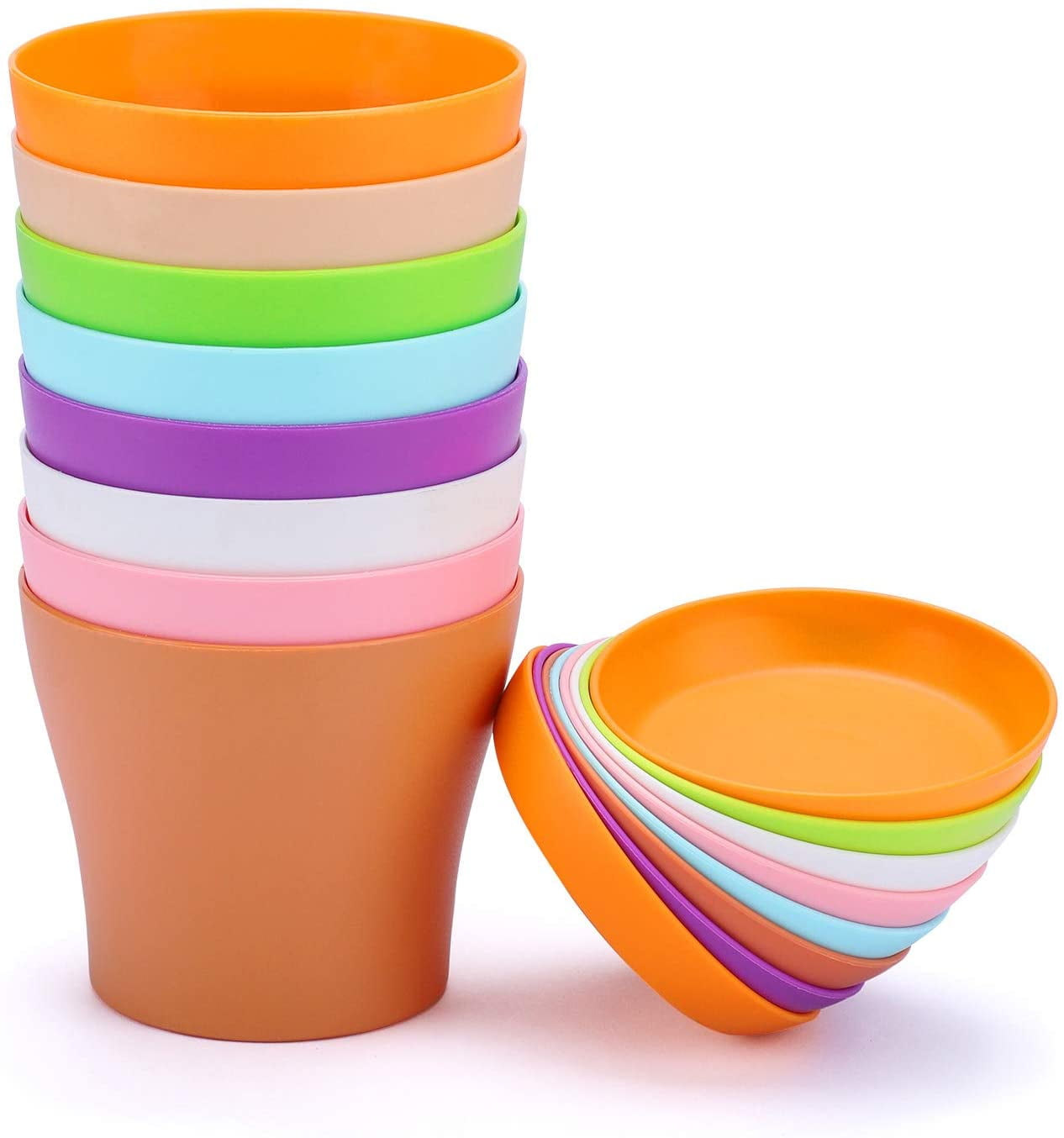 Happon 8 Pcs 4" Plastic Plants Nursery Pots Reusable Plant Seeding ...