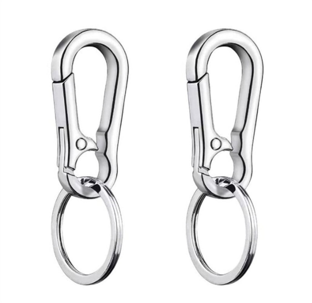 Happon Carabiner Clip Keychain, 2 Pieces Metal Carabiner Shape Key Ring ...