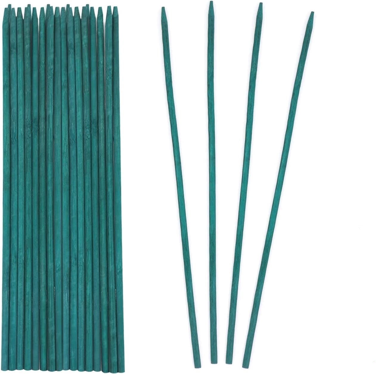 Bexikou Bamboo Garden Stakes, Decorative Green Wooden Plant Support ...