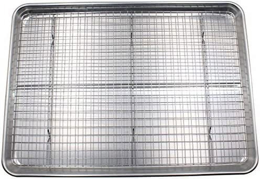 Happon Half Sheet Baking Pan and Stainless Steel Cooling Wire Rack Set ...