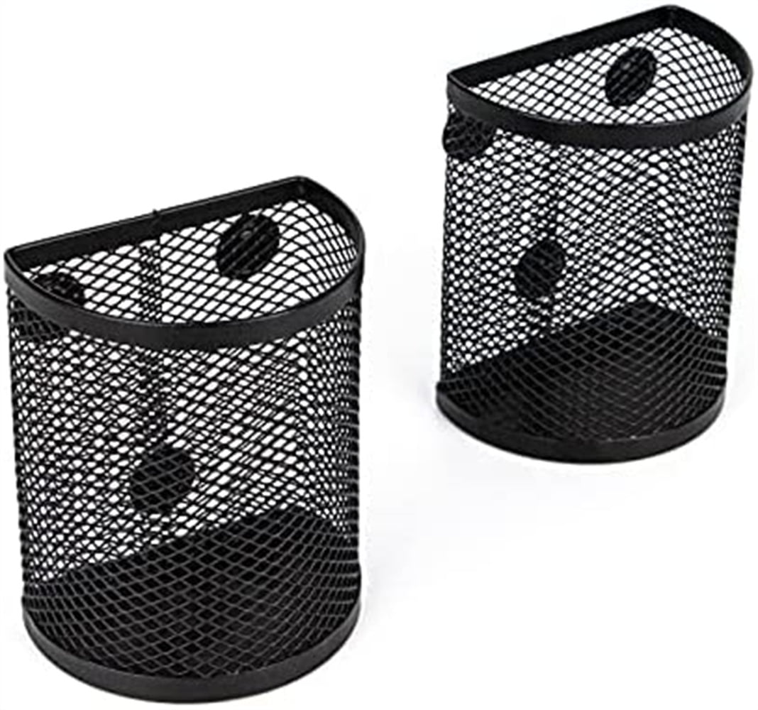 Happon Magnetic Pencil Holder Black, 2 Pack Semicircle Magnetic Storage ...