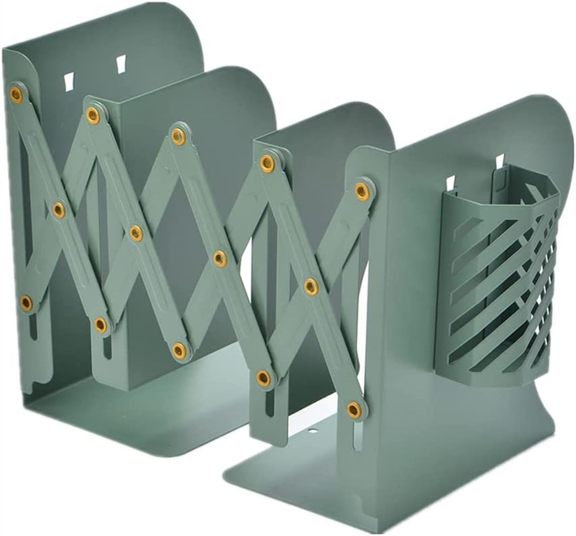 Happon Retractable Book Support Stand Telescopic Metal Bookends Shelf ...
