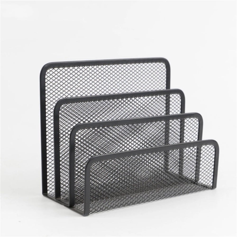 Happon Set of 2 Desk Mail Organizer with 3 Vertical Upright, Black ...