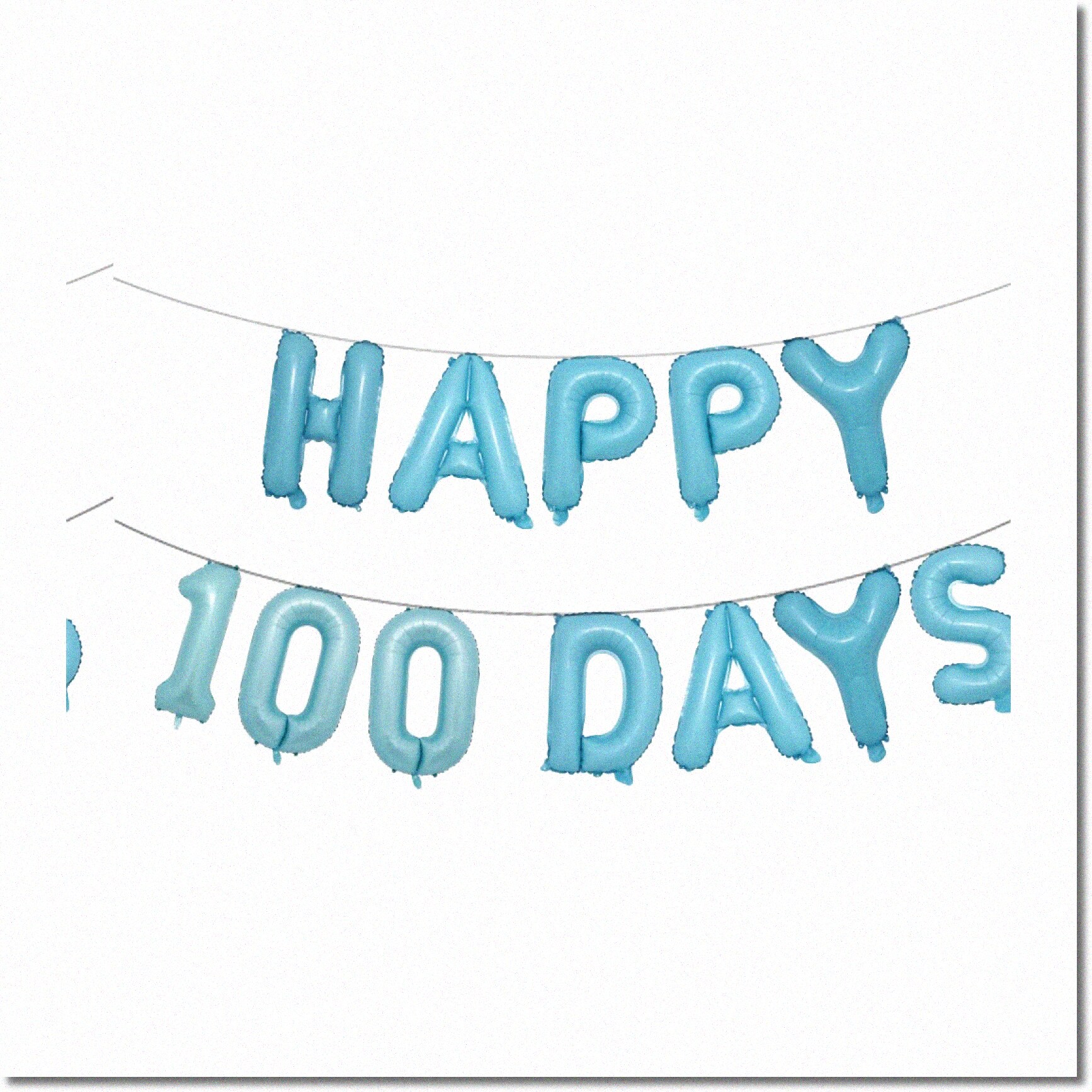 Happy 100 Days Alphabet Balloons Set - Light Blue Baby Shower ...