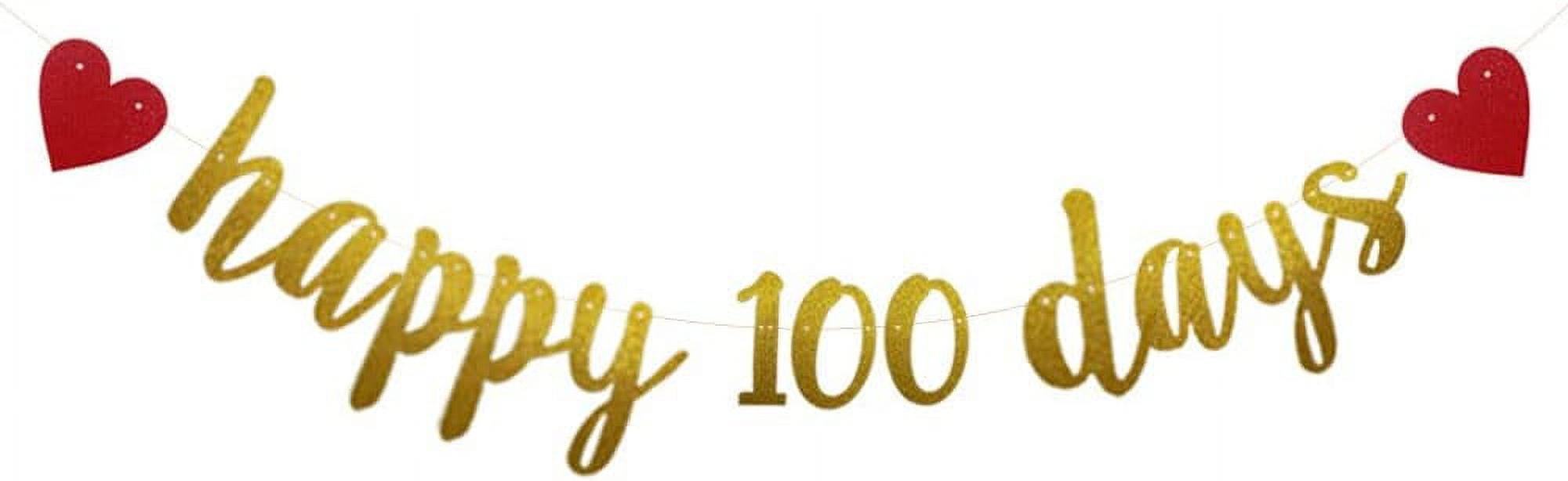 Happy 100 Days Banner, - No Assembly Required, Fall in Love / Wedding ...