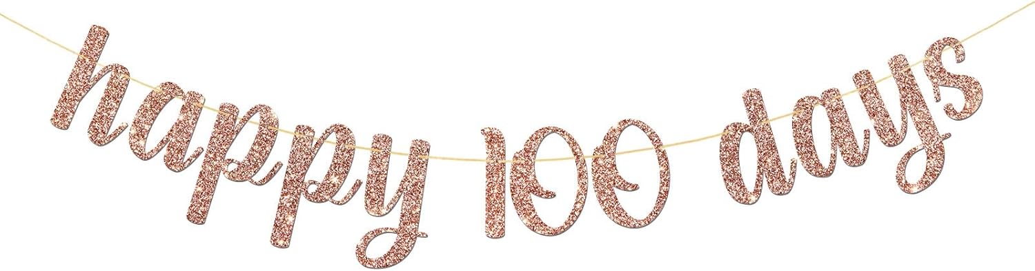 Happy 100 Days Banner - Baby 100 Days Birthday Party Garland Supplies ...
