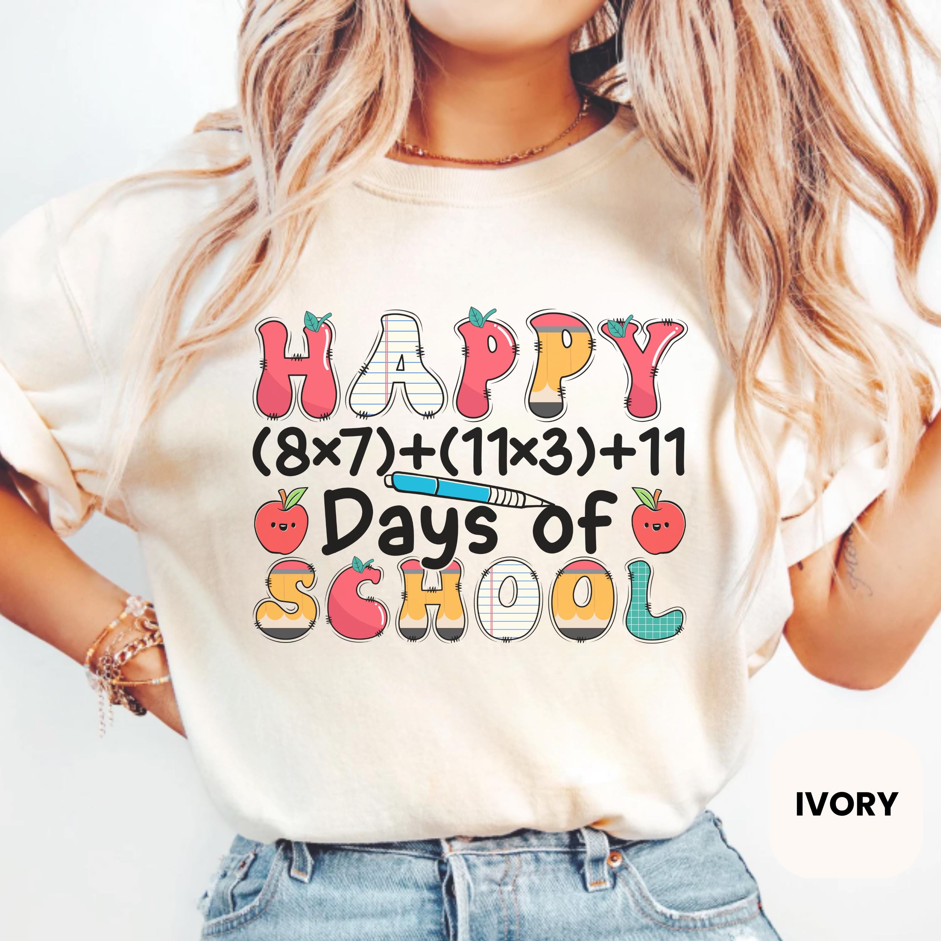 Happy 100 Days Of School Shirt, Funny Math Teacher Tee, Gift For ...