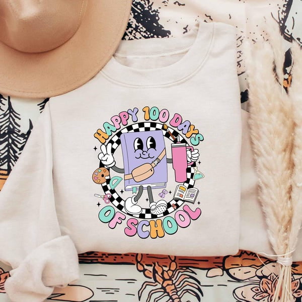 Happy 100 Days Of School Teacher Shirt, 100 Days Brighter Shirt, 100 Days Smarter Shirt, 100th ...