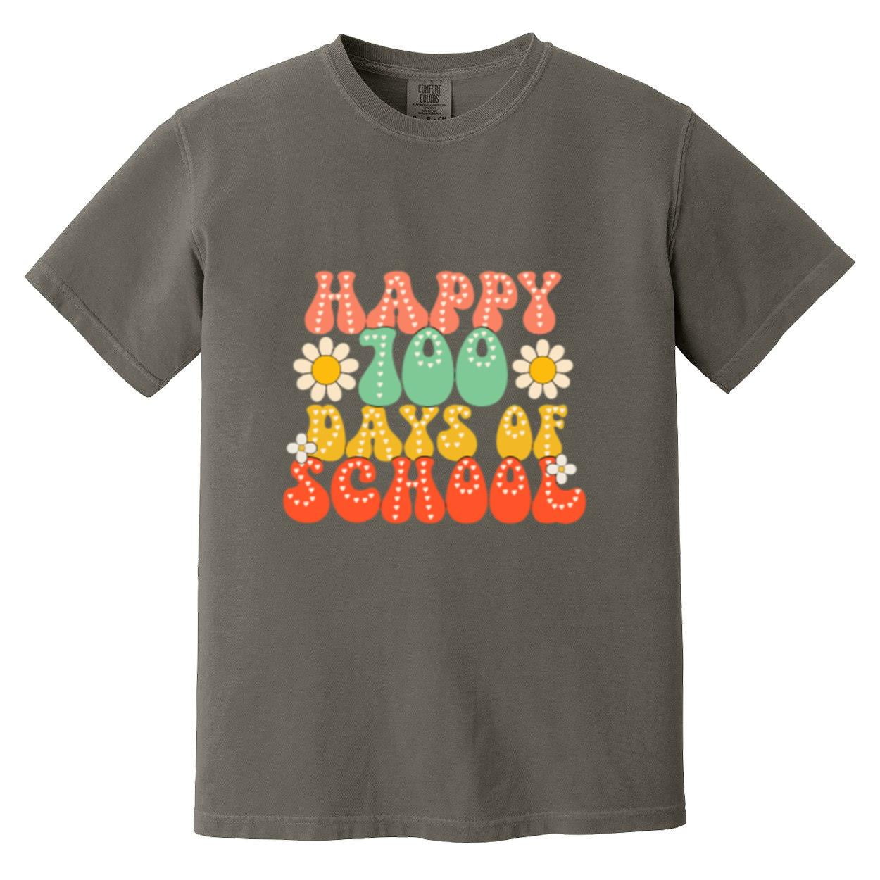 Happy 100 Days School Retro Groovy Flowers Teachers Kids Milestone ...