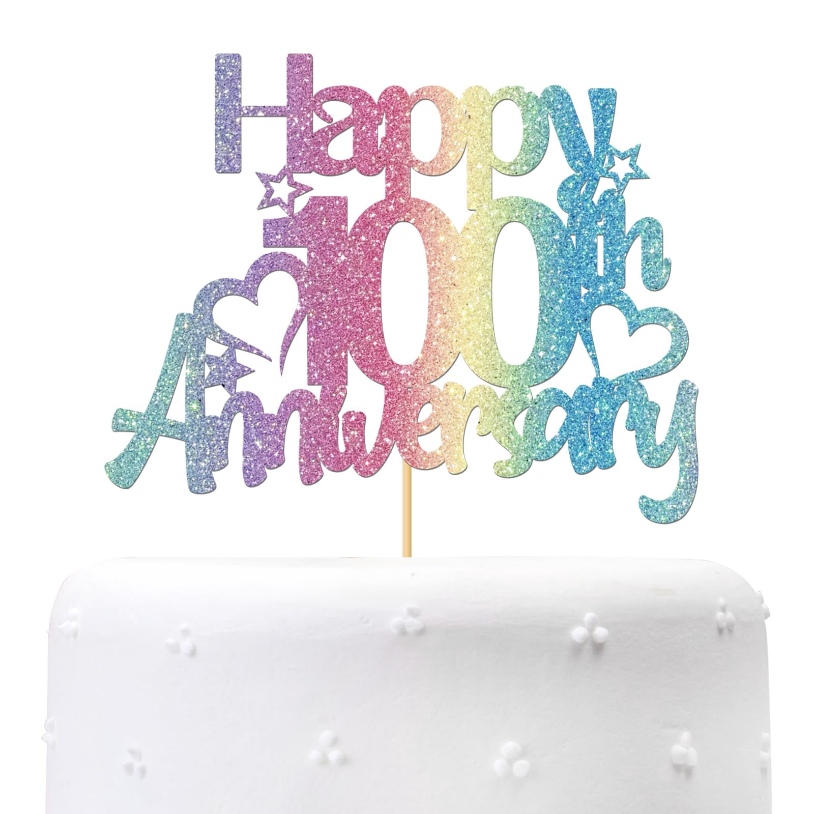 Happy 100th AnniversaryTRDN Cake Topper - Cheers to 100 Years - 100th ...