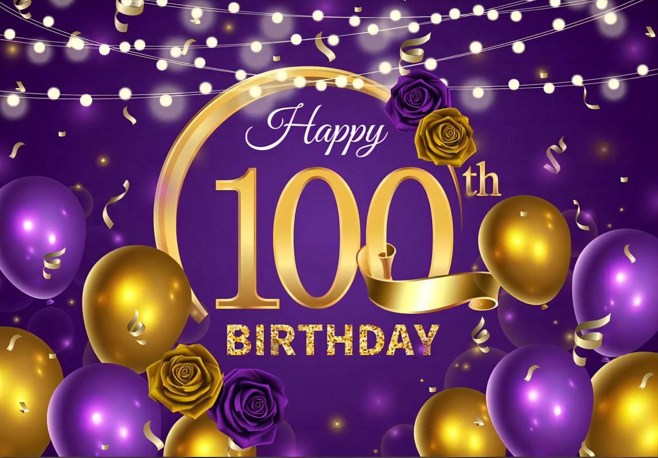 Happy 100th Birthday Backdrop Banner r Blue Cheers to 100 Years Old ...