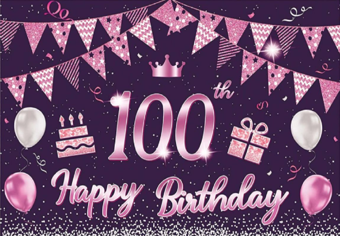 Happy 100th Birthday Background Custom Backdrop Golden Photo Man ...